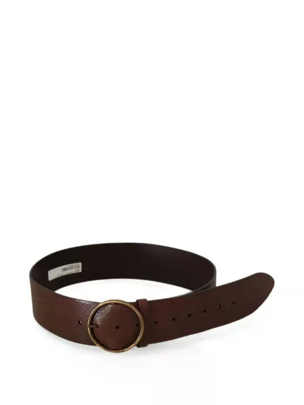Dolce & Gabbana Round-buckle Leather Belt
