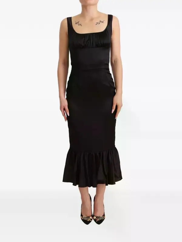 Dolce & Gabbana Ruffled-hem Sleeveless Midi Dress