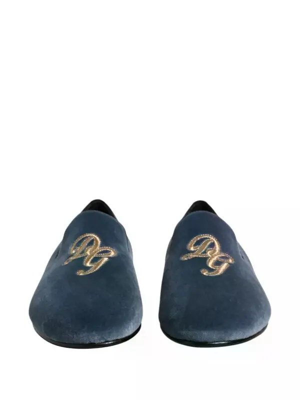 Dolce & Gabbana Embroidered Velvet Loafers