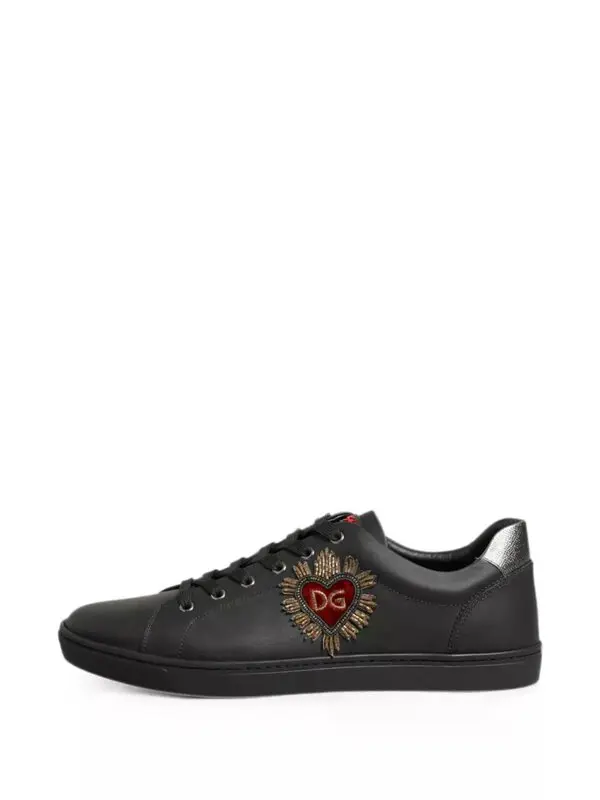 Dolce & Gabbana Heart-embellished Leather Sneakers