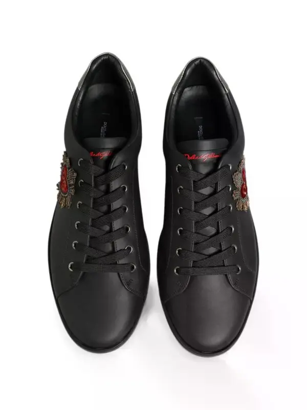 Dolce & Gabbana Heart-embellished Leather Sneakers