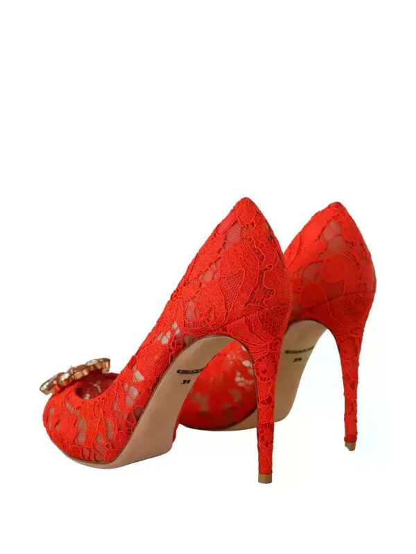Dolce & Gabbana Taormina Lace Crystal-embellished Heeled Pumps