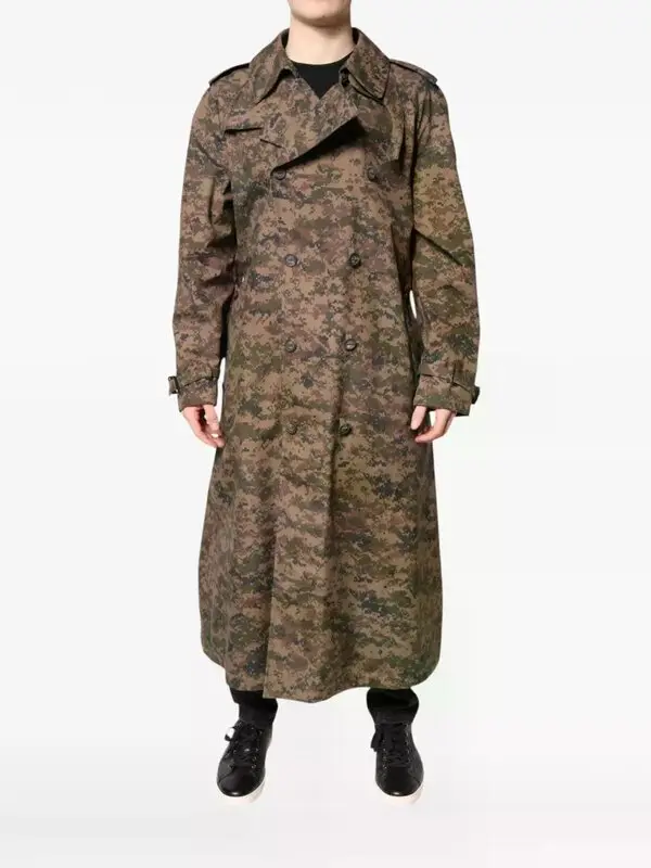 Dolce & Gabbana Camouflage-print Double-breasted Trench Coat