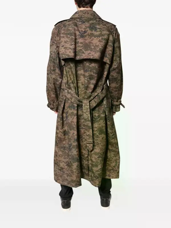 Dolce & Gabbana Camouflage-print Double-breasted Trench Coat