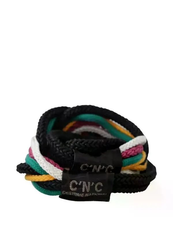 Costume National Braided-rope Leather-patch Belt
