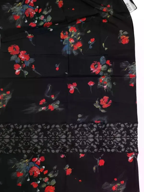 Dolce & Gabbana Floral-print Lace-trim Scarf