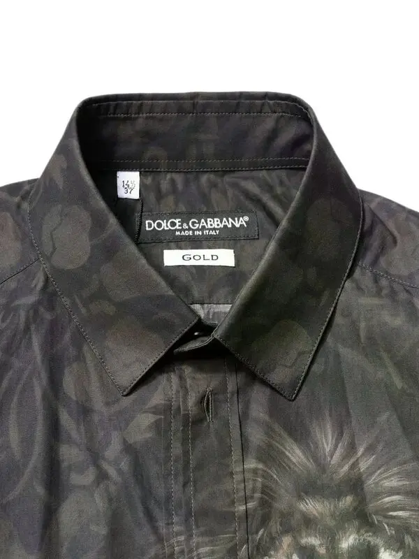 Dolce & Gabbana Gold Lion-print Shirt