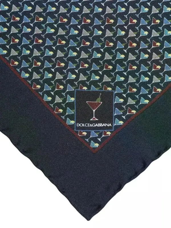 Dolce & Gabbana Cocktail-print Silk Pocket Square