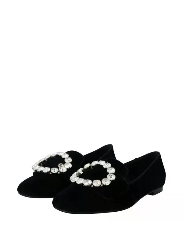 Dolce & Gabbana Crystal-embellished Velvet Loafers