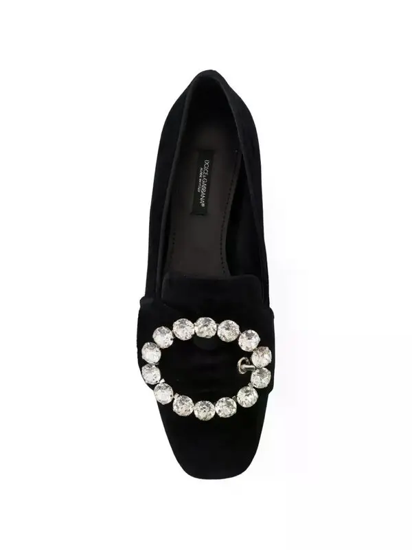 Dolce & Gabbana Crystal-embellished Velvet Loafers