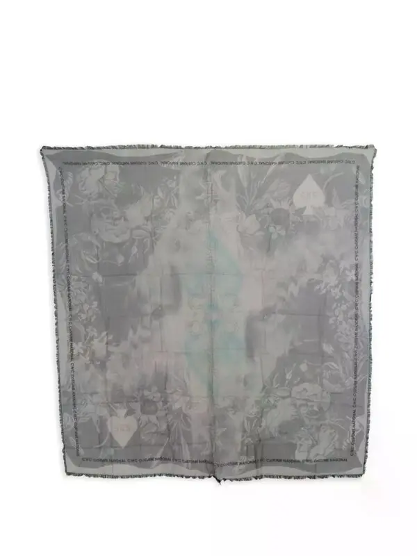 Costume National Floral-print Fringed Scarf