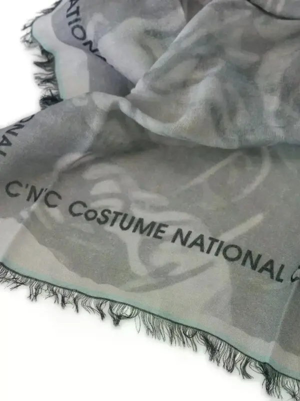 Costume National Floral-print Fringed Scarf