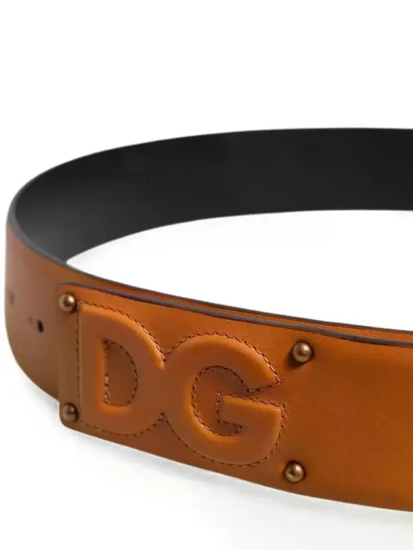 Dolce & Gabbana Embossed-logo Leather Belt