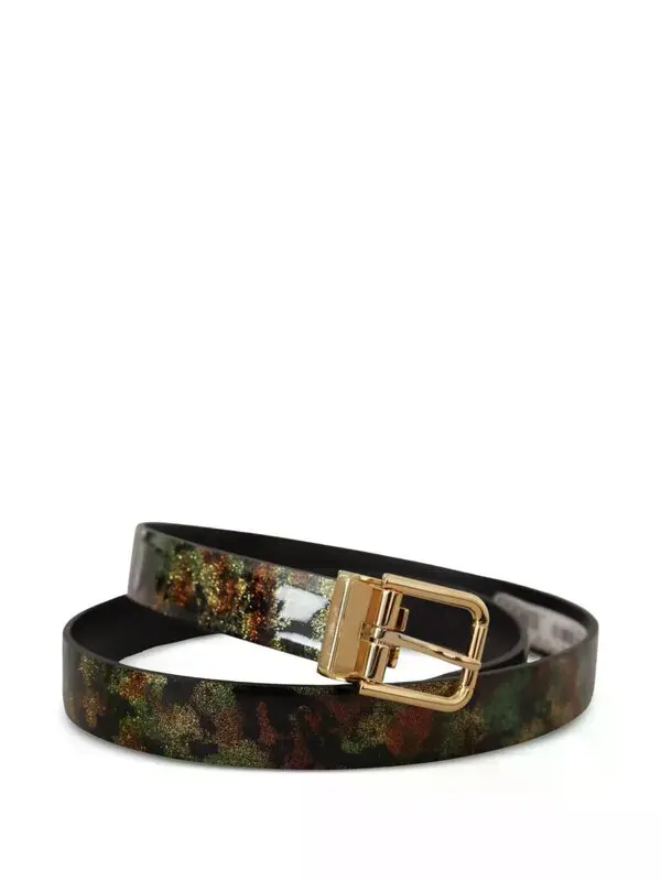Dolce & Gabbana Camouflage-print Leather Belt