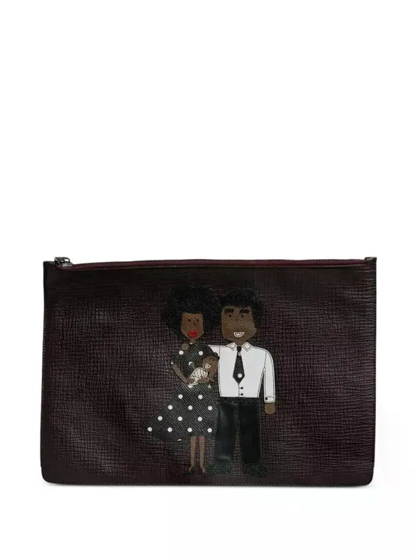 Dolce & Gabbana Dgfamily Leather Clutch Bag - Brown