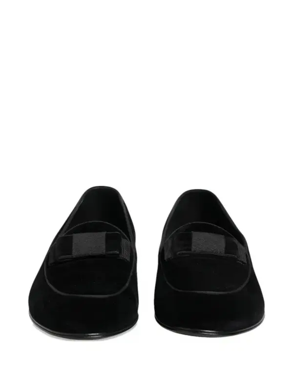 Dolce & Gabbana Bow-accent Velvet Loafers
