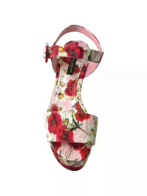 Dolce & Gabbana Floral-print Wedge Sandals