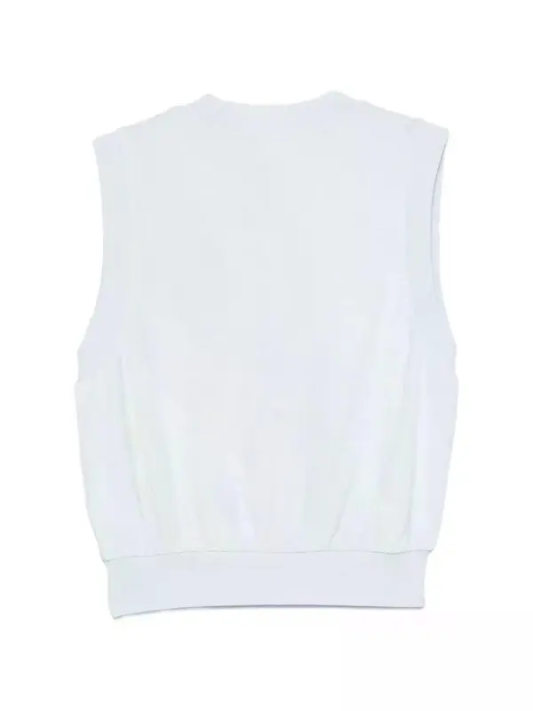 Sporty & Rich V-neck Sleeveless Vest With Logo Embroidery