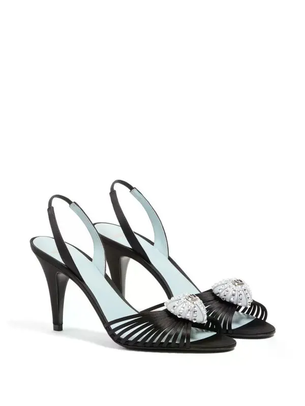 Valentino Garavani Coeur Royal Sandal 85mm - Black
