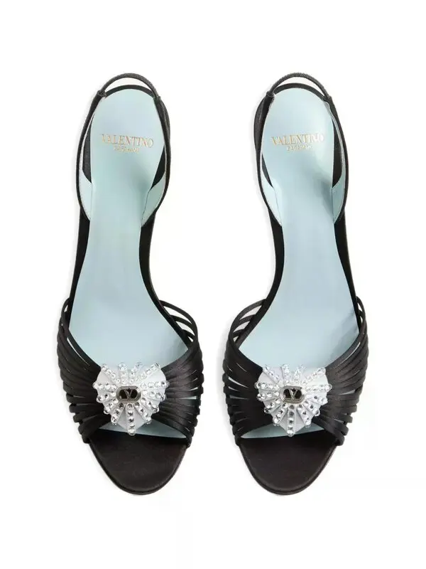 Valentino Garavani Coeur Royal Sandal 85mm - Black
