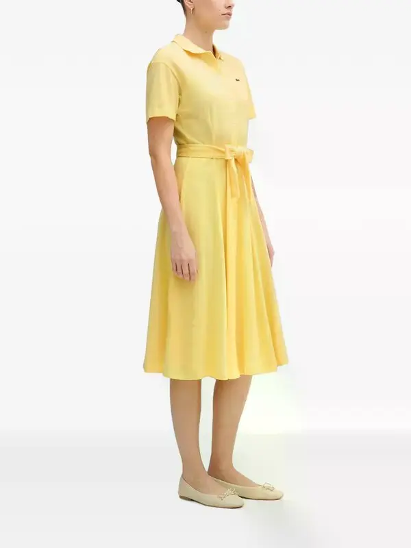 Lacoste Logo-patch Belted Piqué Shirt Dress