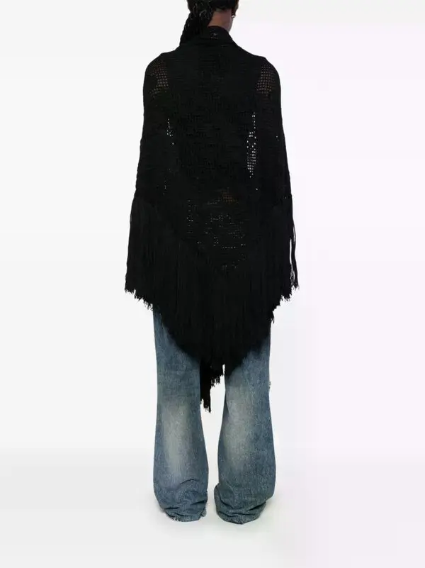 CHIARA IS Fringed Crochet-knit Cape