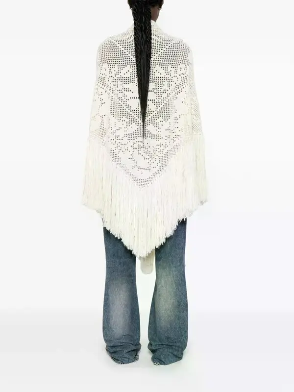 CHIARA IS Open-knit Fringe Cape