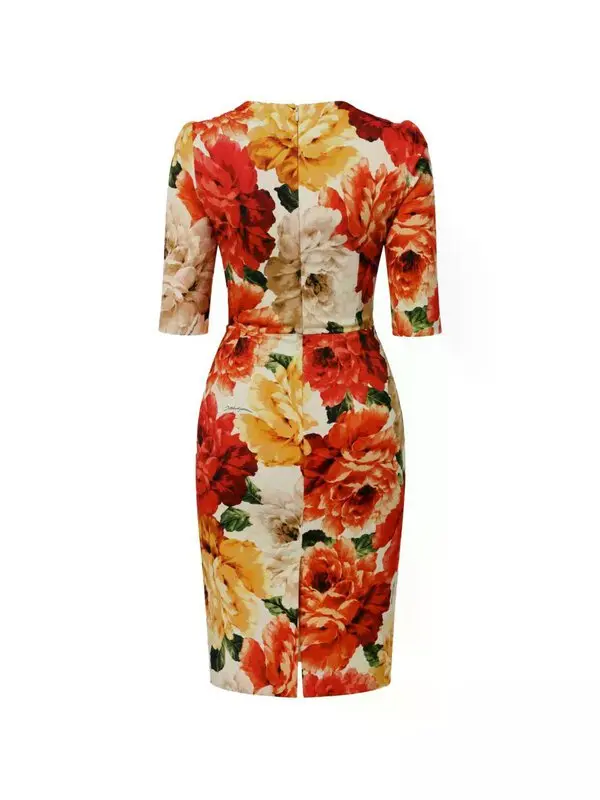 Dolce & Gabbana Floral-print Sheath Midi Dress