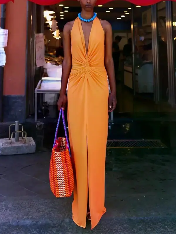 BAOBAB Eleonora Maxi Knot-detail Ruched Dress