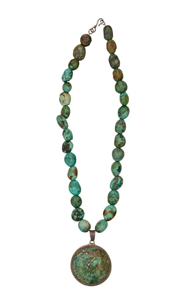 MERCI C'EST VINTAGE 1970s Turquoise Pendant Necklace