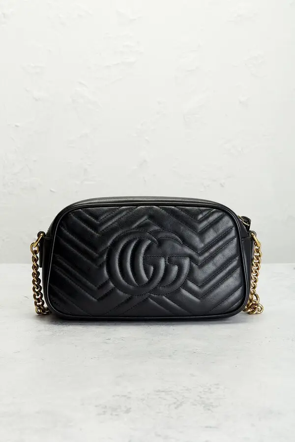 Gucci Gg Marmont Quilted Leather Shoulder Bag - Black