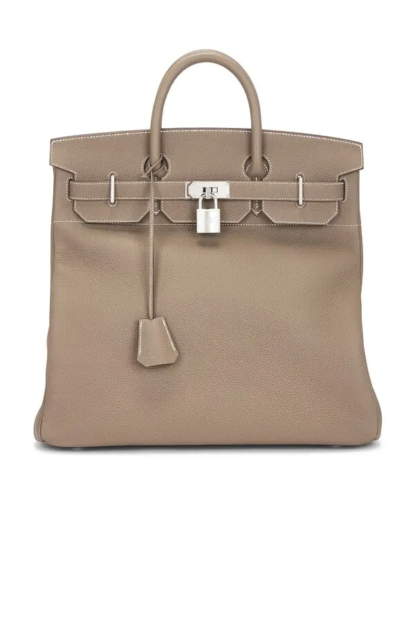 Hermès Togo Haut A Courroies Birkin 40 Handbag In Tan - Etoupe