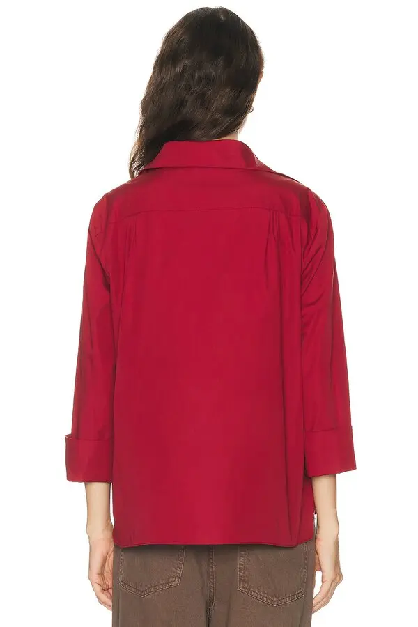 TWP V-neck Relaxed Poplin Top