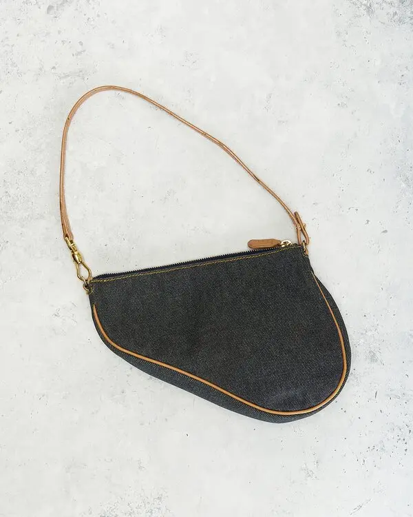FWRD RENEW Dior Denim Pochette Saddle Bag
