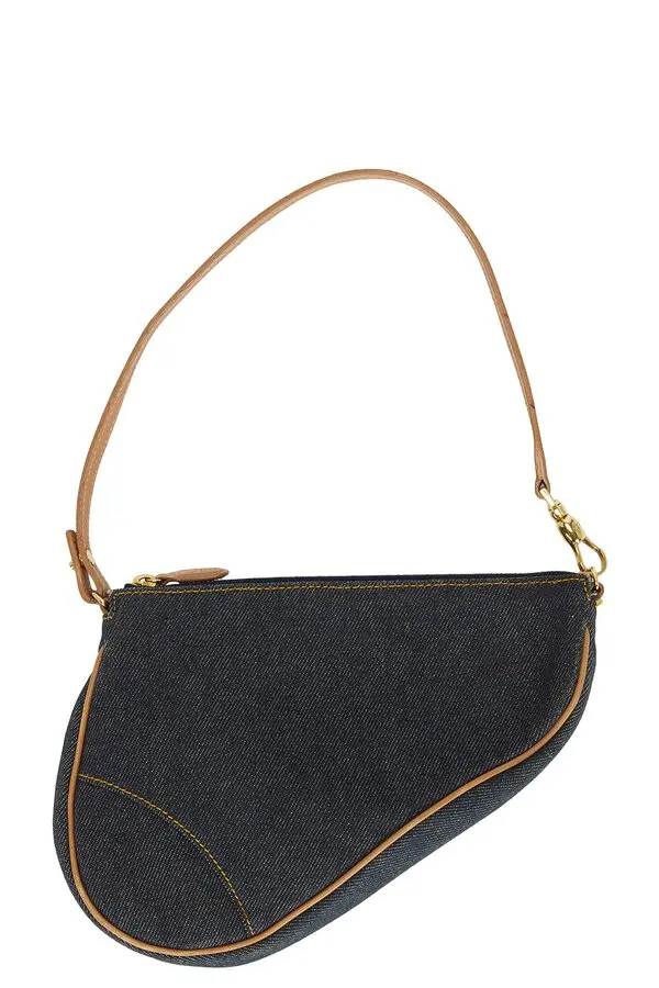 FWRD RENEW Dior Denim Pochette Saddle Bag