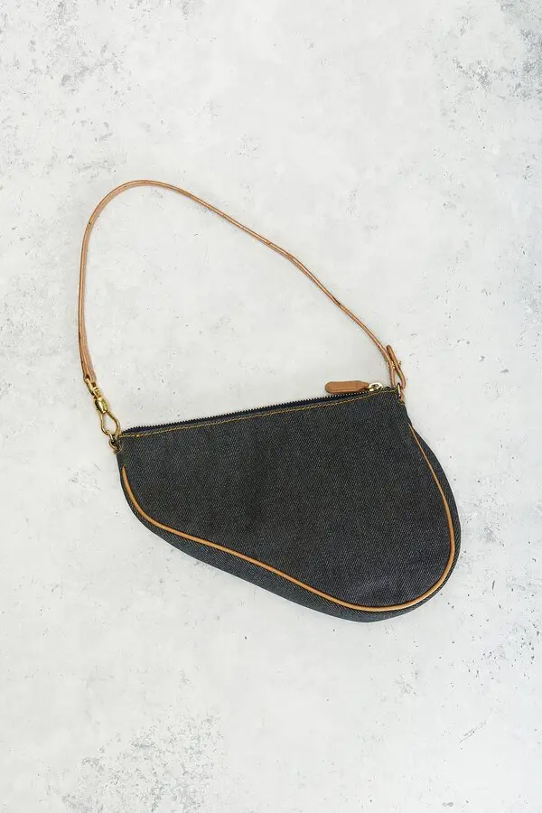 FWRD RENEW Dior Denim Pochette Saddle Bag