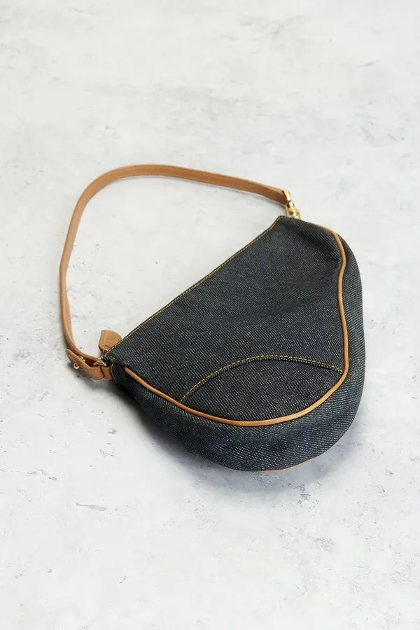 FWRD RENEW Dior Denim Pochette Saddle Bag