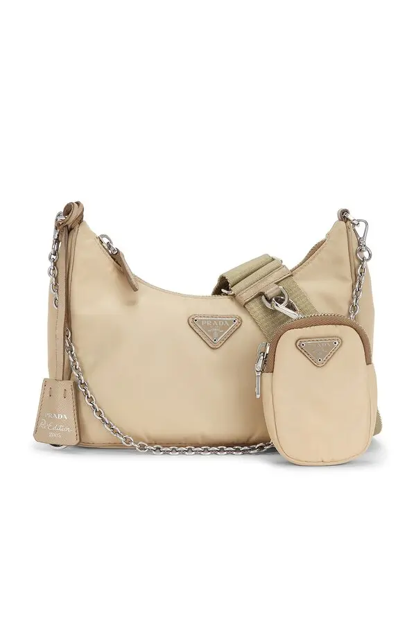 Prada Re-edition 2005 Re-nylon Shoulder Bag - Cammeo