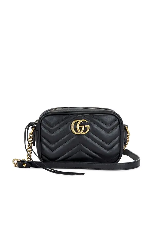 Gucci Mini Gg Marmont Shoulder Bag - Black
