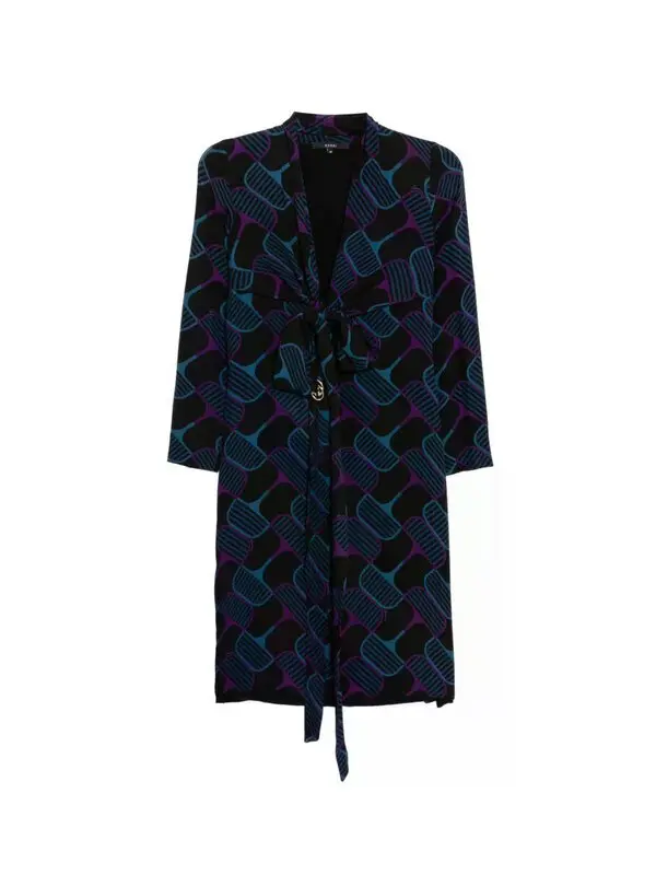 Gucci Horsebit-print Tie-waist Dress - Black