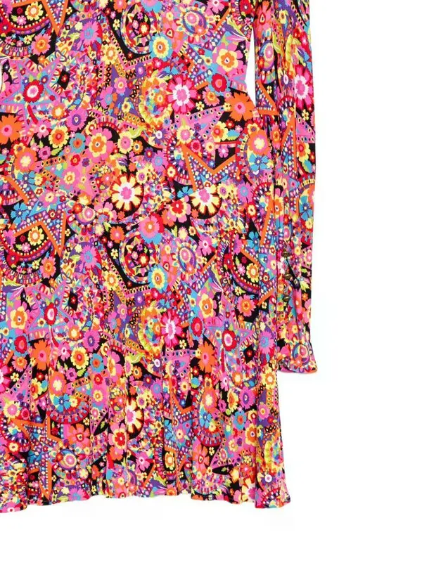 Versace Floral-print Long-sleeve Dress