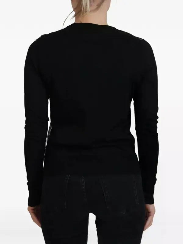 Dolce & Gabbana Lace-panelled Floral-applique Cardigan