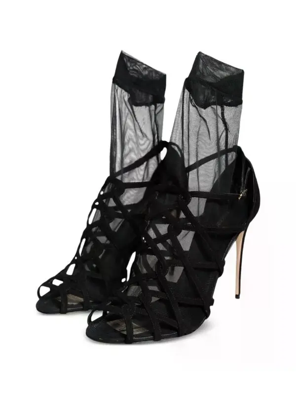 Dolce & Gabbana Mesh-panel Cage-style Heeled Sandals