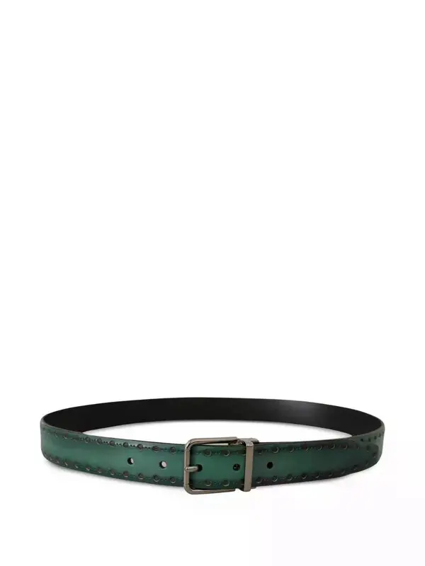 Dolce & Gabbana Giotto Studded Leather Belt - Green