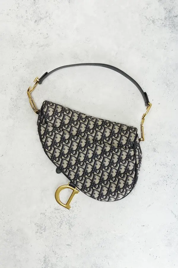 Dior Trotter Oblique Saddle Bag - Blue