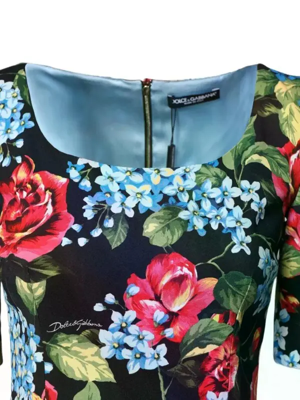 Dolce & Gabbana Floral-print Scoop-neck Dress
