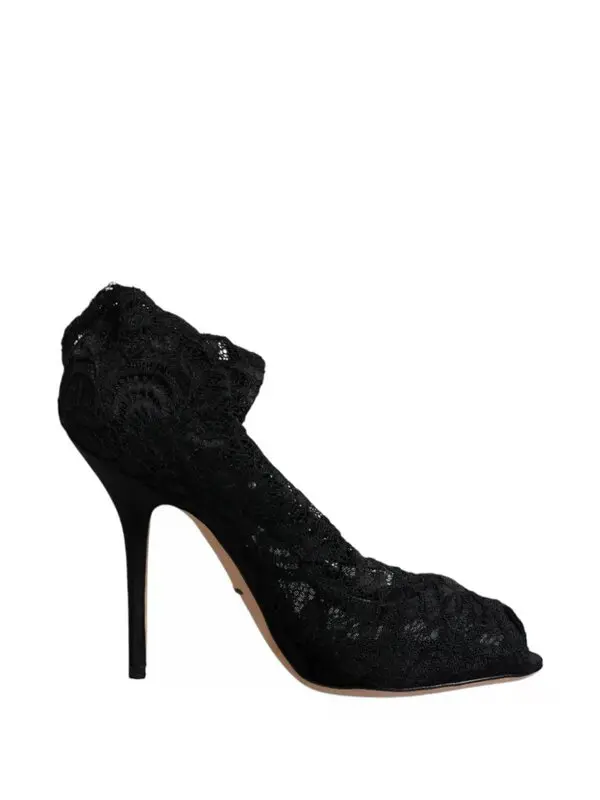 Dolce & Gabbana Lace Peep-toe Ankle Boots