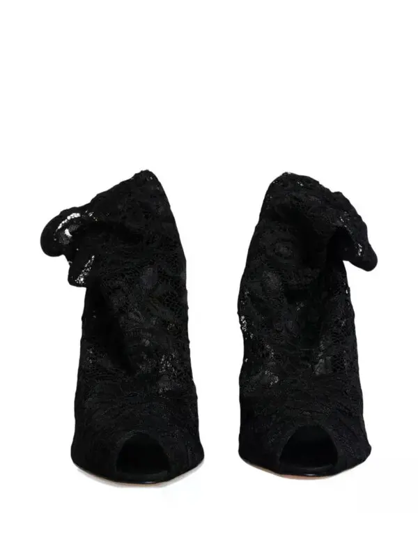 Dolce & Gabbana Lace Peep-toe Ankle Boots