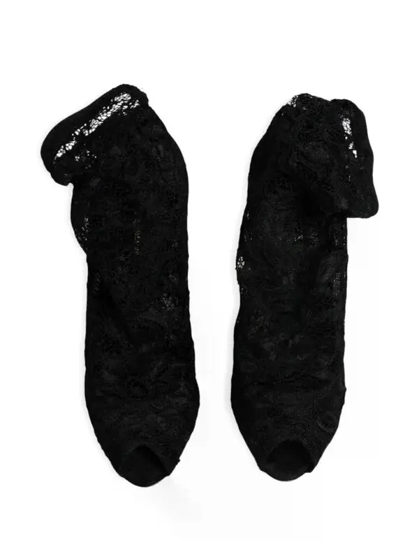 Dolce & Gabbana Lace Peep-toe Ankle Boots