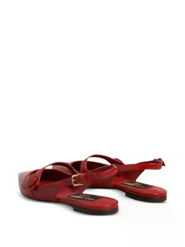 Dolce & Gabbana Patent-finish Button-detail Sandals